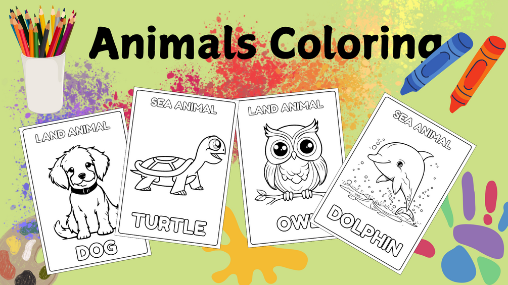 My First Animal Coloring Book: Learn & Color Land and Sea Creatures!