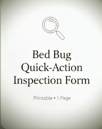 BED BUG QUICK-ACTION INSPECTION FORM