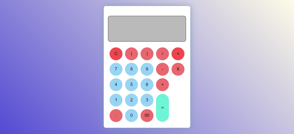 Calculadora básica con HTML, CSS y JS