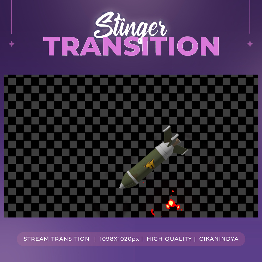 Animated Stinger Transition Missile Impact | Explosive Entry for Streamers | Military Style ...