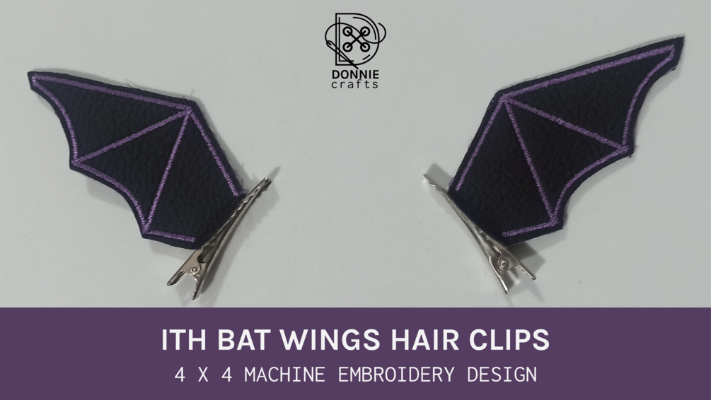 ITH Bat Wings Hair Clips (digital file)