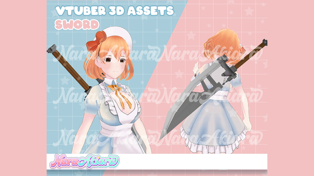 3D Vtuber Assets Eclipse Edge Sword V2 commission, 3D assets ready to ...
