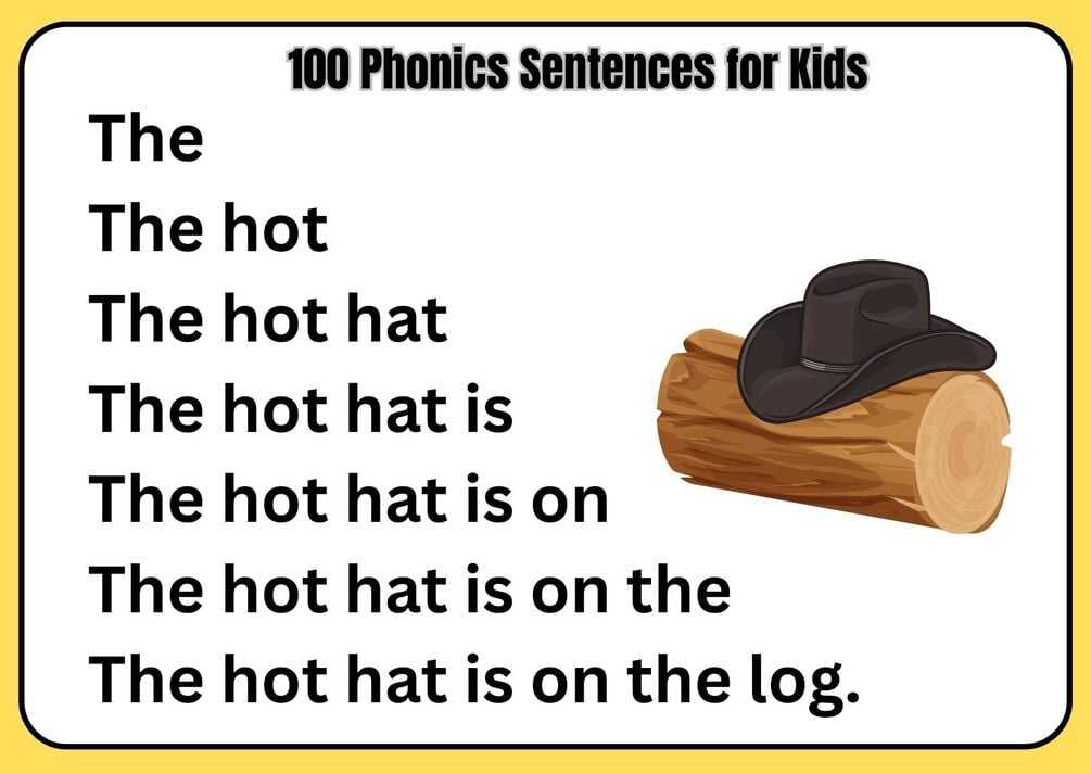 100 Phonics Sentences for Kids