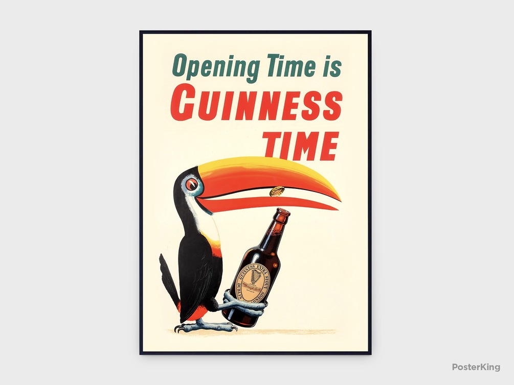 Opening Time Is Guinness Time (Toucan) Original Vintage Poster, INSTANT ...
