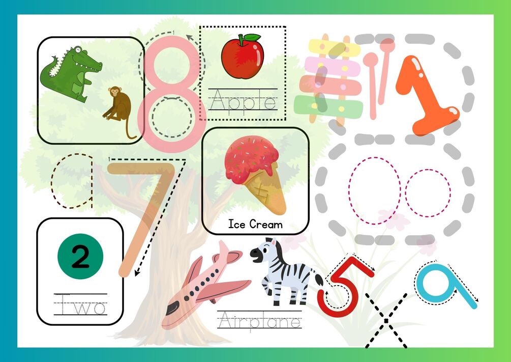 Flashcards for Kids Kindergarten Colorful Activity Cards Animals ...