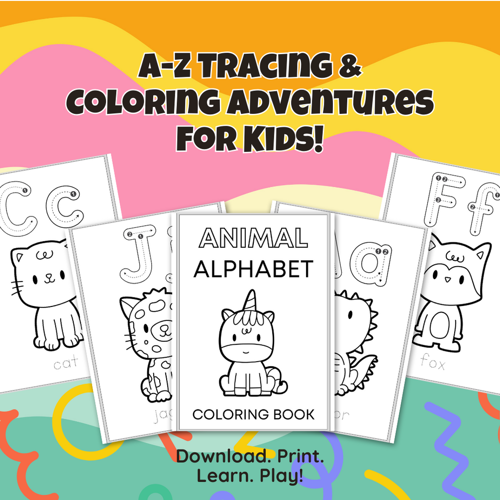 Animal Alphabet Tracing and Coloring Book for Kids