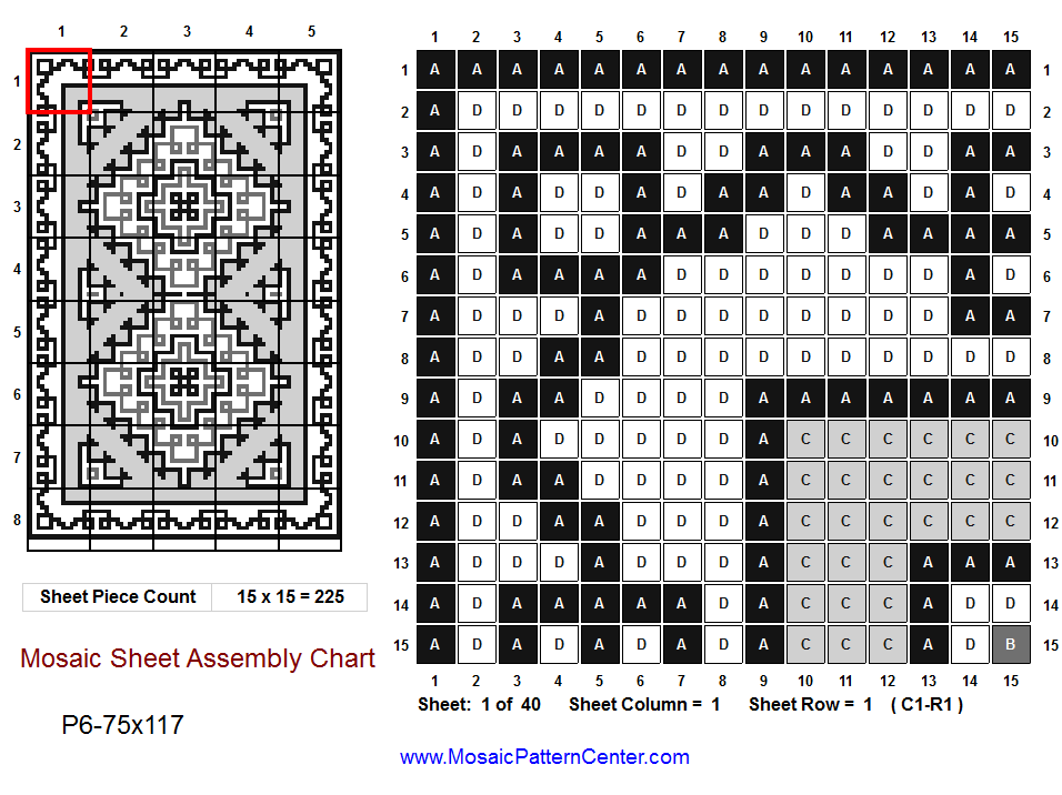 P6-75x117 Mosaic Pattern Guide
