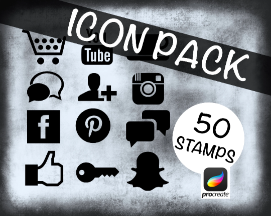Enhance your digital presence with our Social Icon Procreate Stamps ...