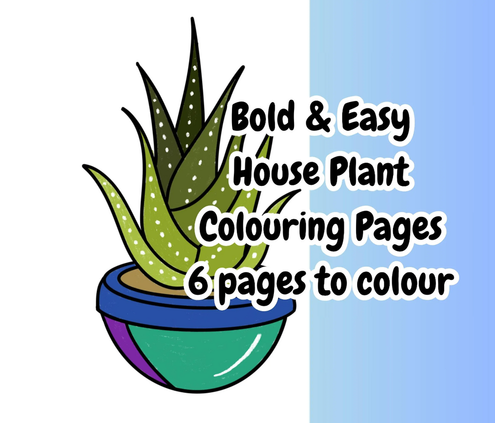 Bold & Easy House Plant Colouring Pages - 6 pages to print and colour ...