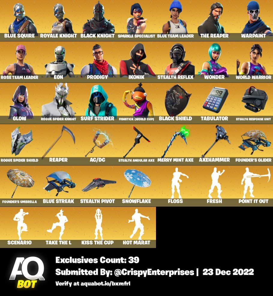 OG Fortnite Exclusive Account | Wonder, Stealth Reflex, Black Knight ...