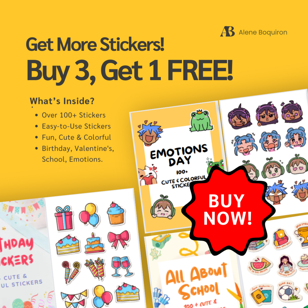 Get More Stickers! Buy 3, Get 1 FREE!