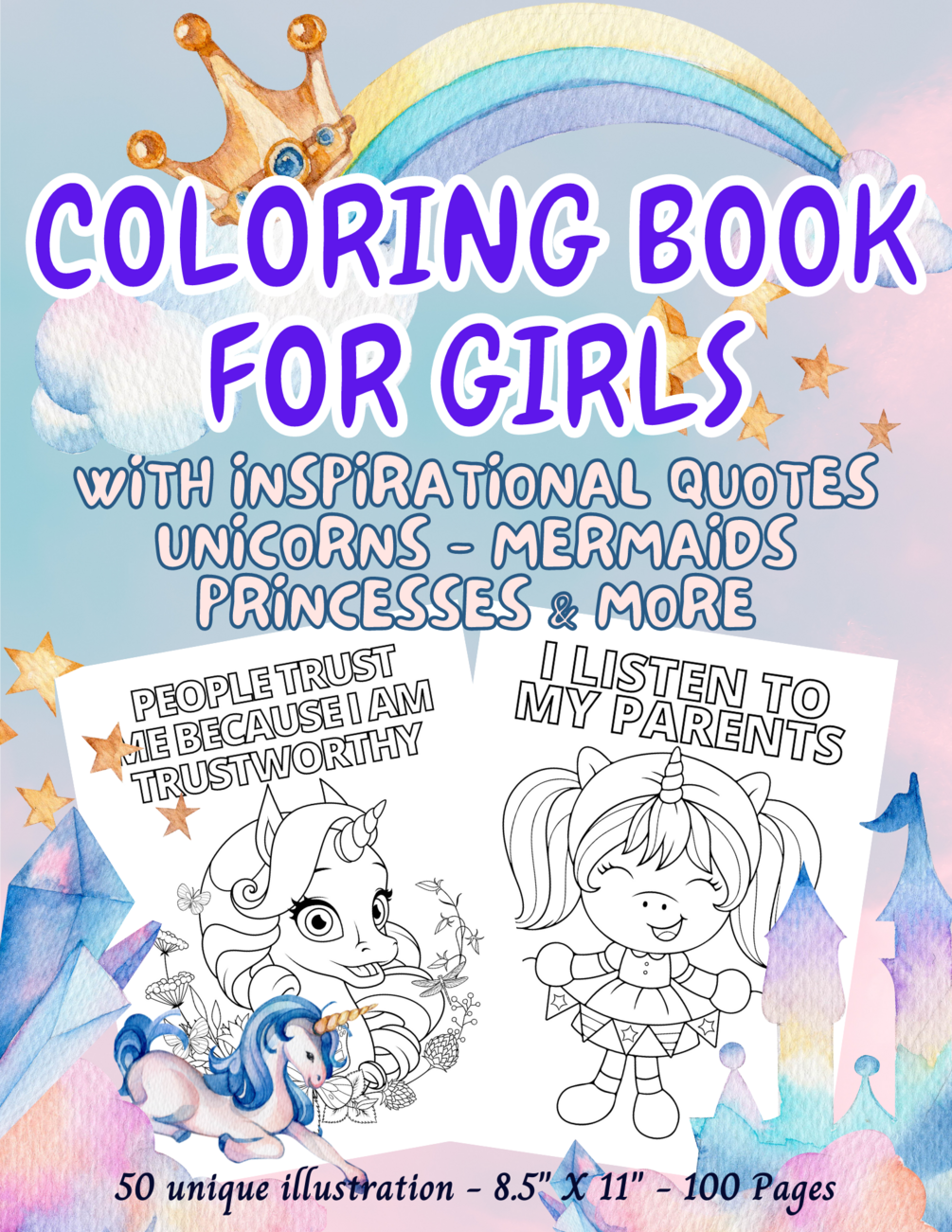 Coloring Book for Girls with Inspirational Quotes (PDF Download) – 50 ...