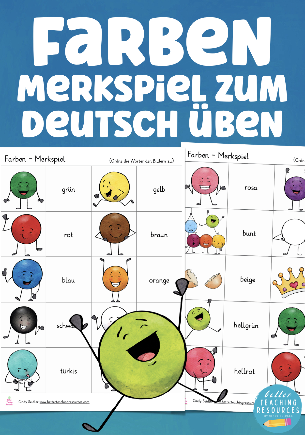 German vocabulary game colors Deutsch Farben Spiel