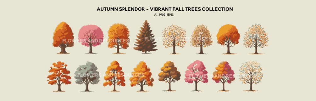 Autumn Splendor - Vibrant Fall Trees Collection