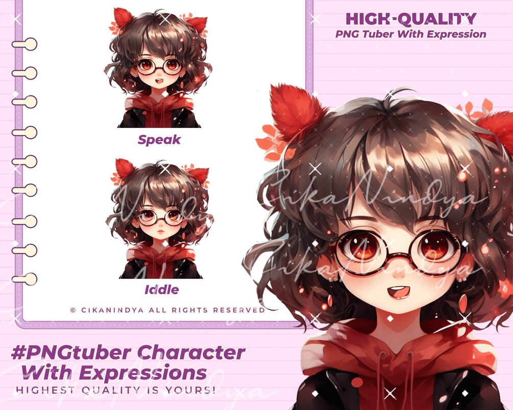 PNG Tuber | Create Captivating Content with Character PNG Tuber glasses ...