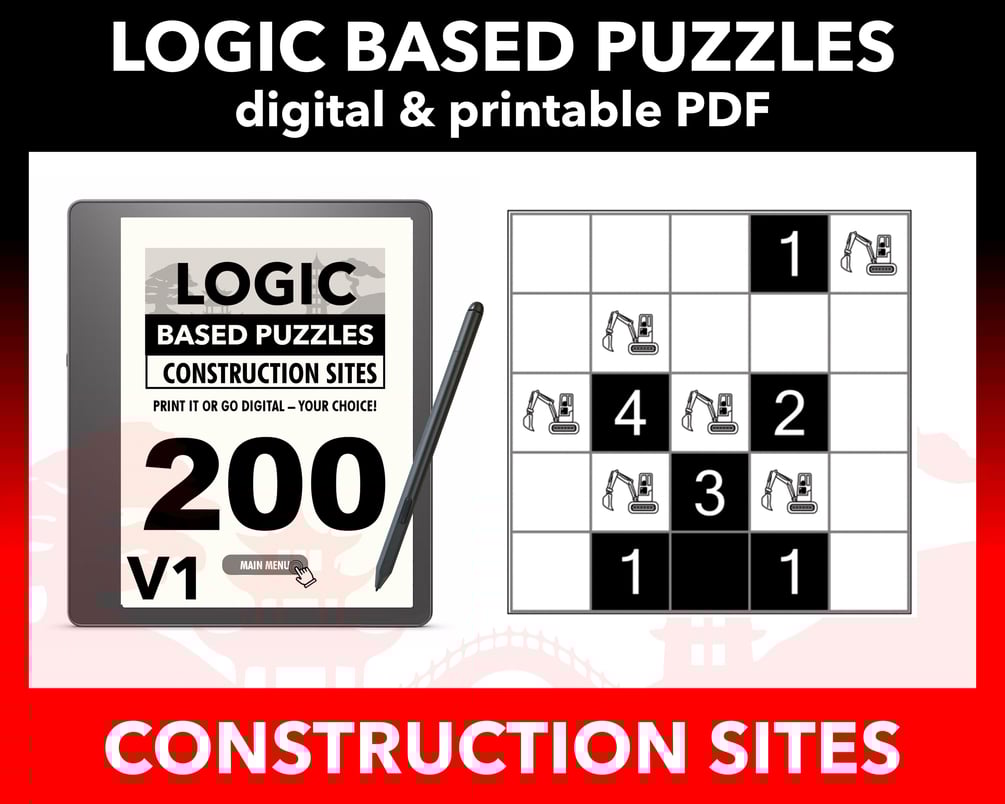 200 Construction Sites Puzzles | Digital Puzzle Book | Volume 1 ...
