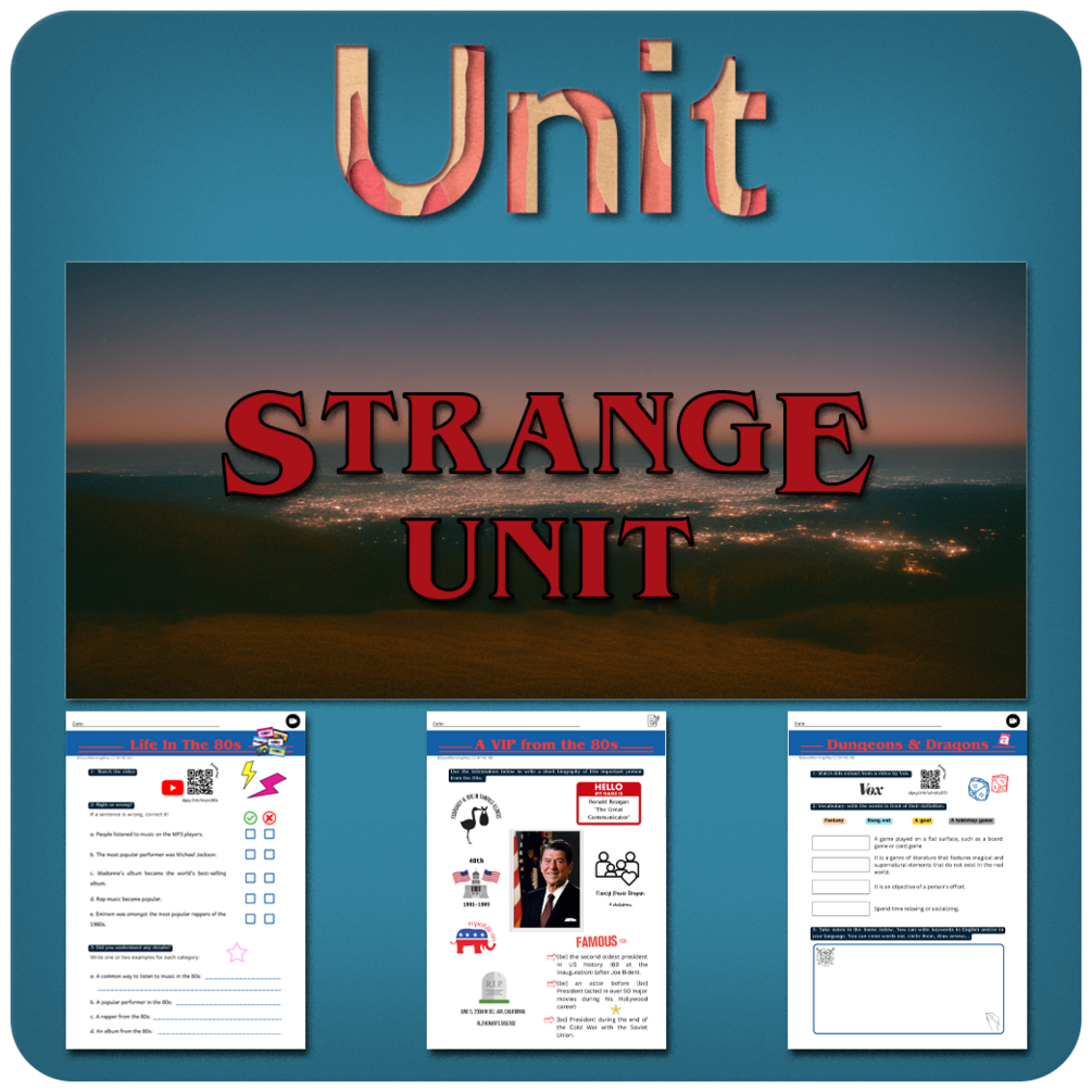A STRANGE UNIT – A complete unit for ESL students!