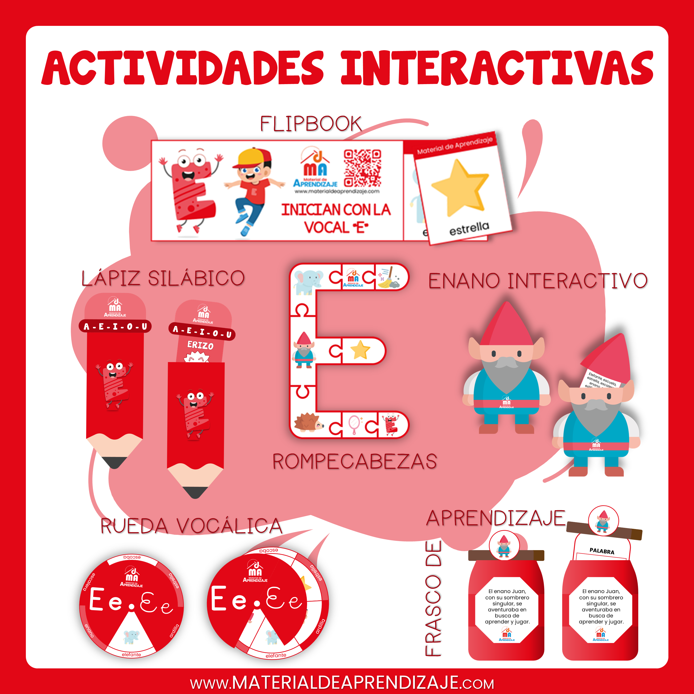 La vocal E: Cuadernillo Premium (PDF) - MATERIAL DE APRENDIZAJE