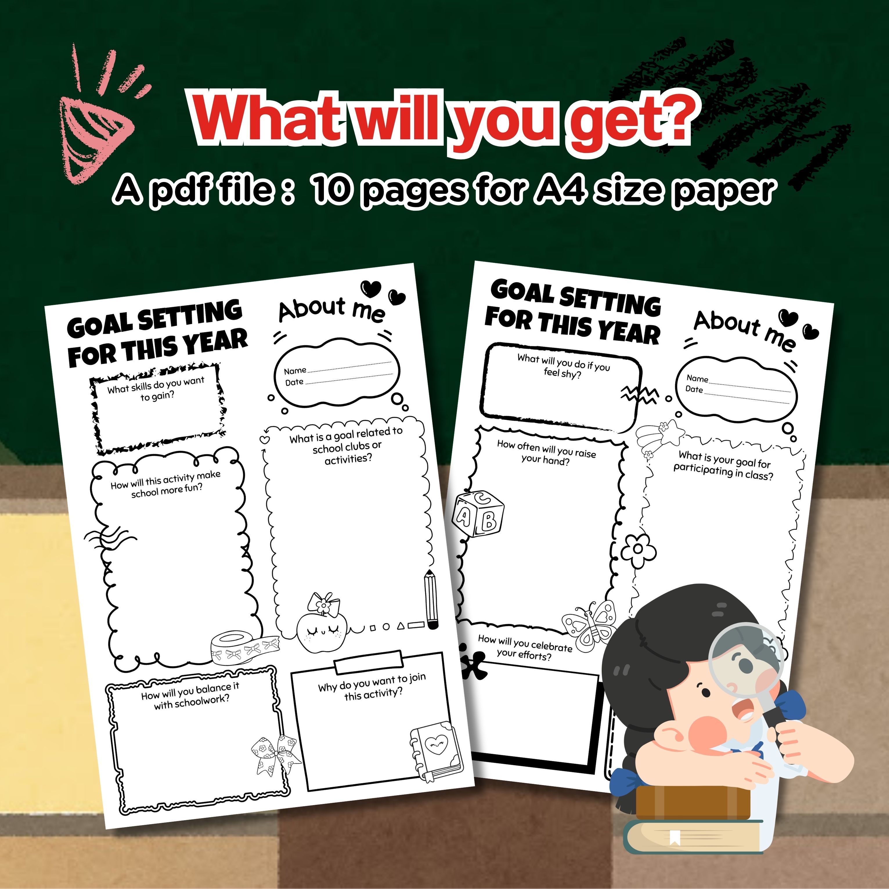Goal Setting for This Year, Writing Prompts Worksheet for Grades 2-6 ...