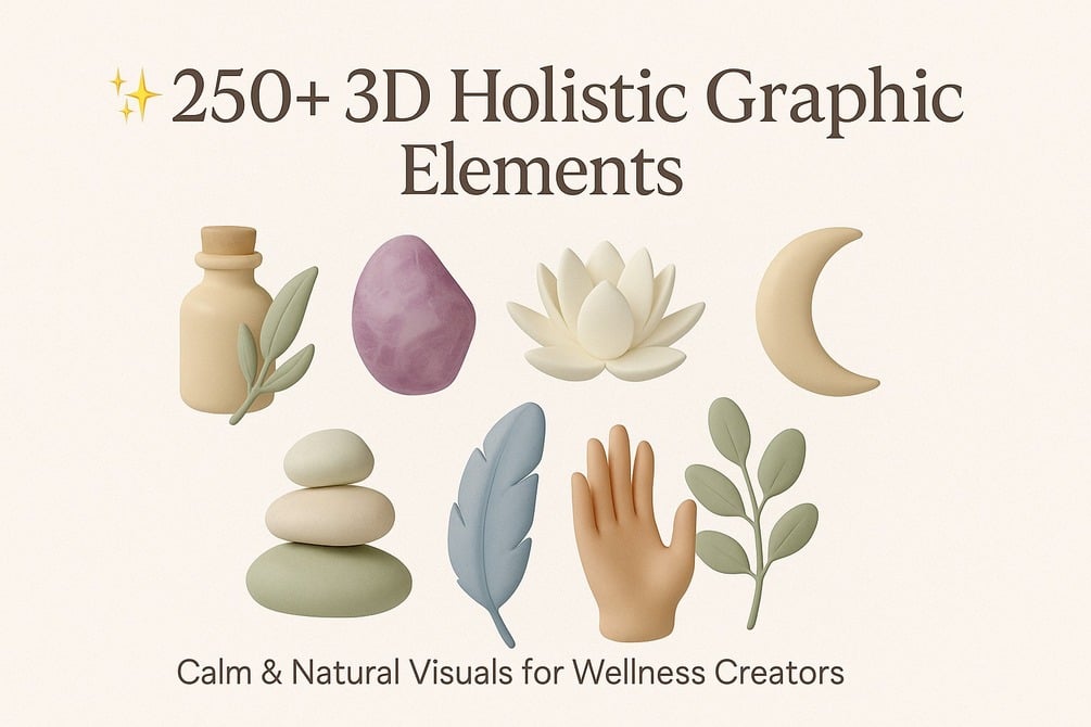 250+ 3D Holistic Graphic Elements – Calm & Natural Visuals for Wellness ...
