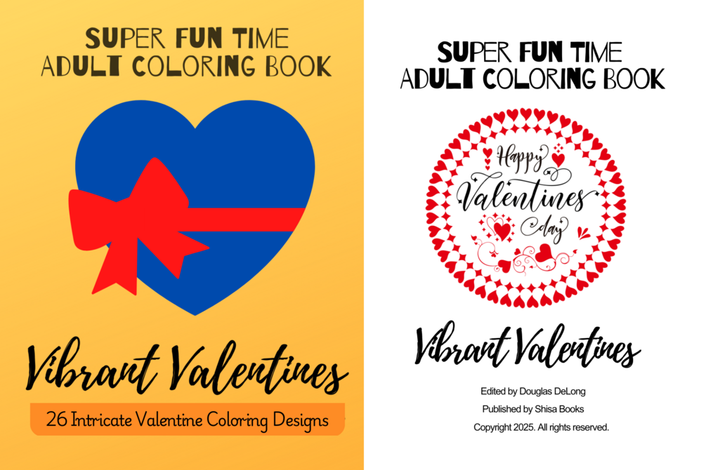 VIBRANT VALENTINES - Adult Coloring Book - 26 Images - Instant Download