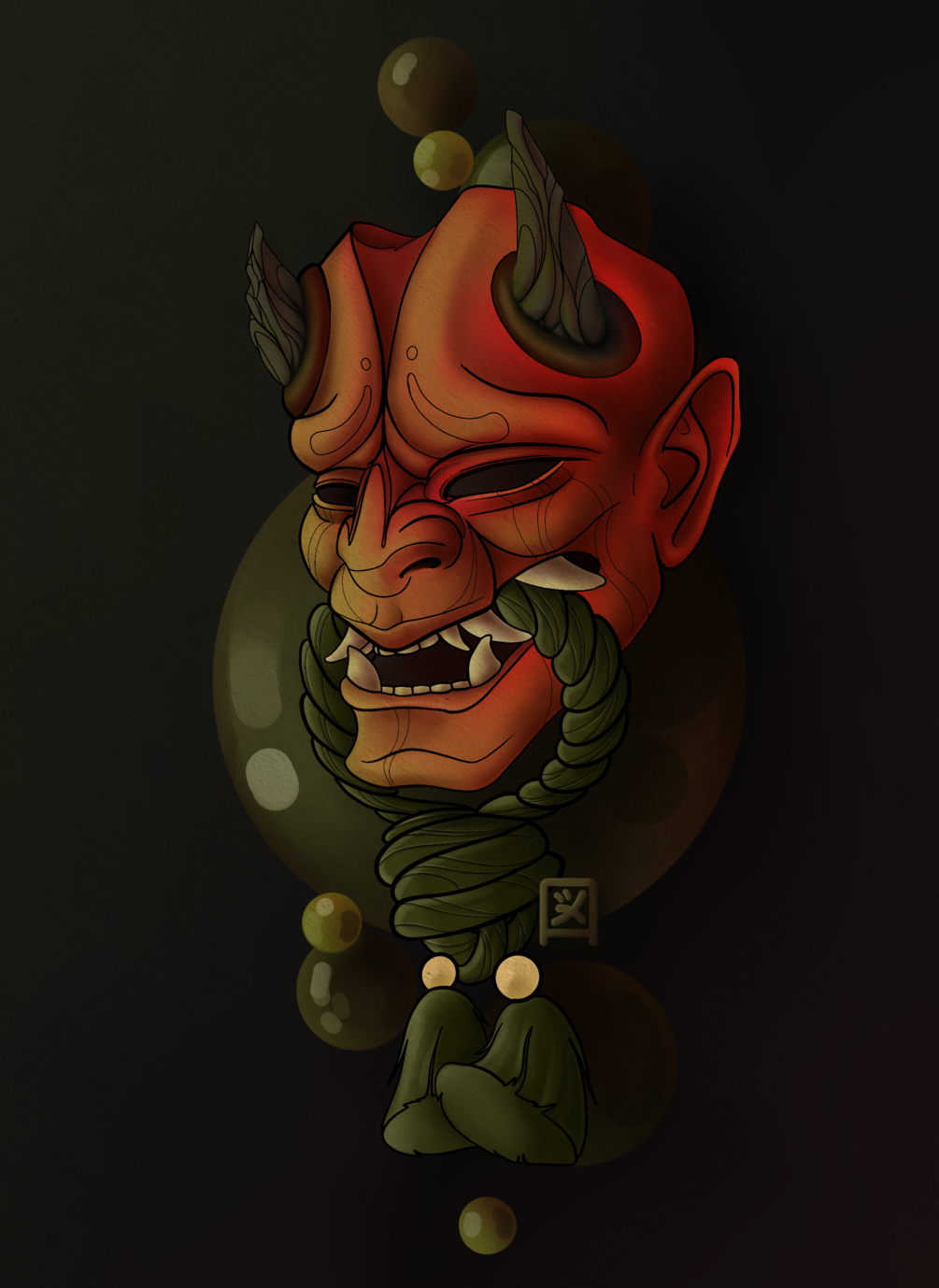 Red Hannya Illustration