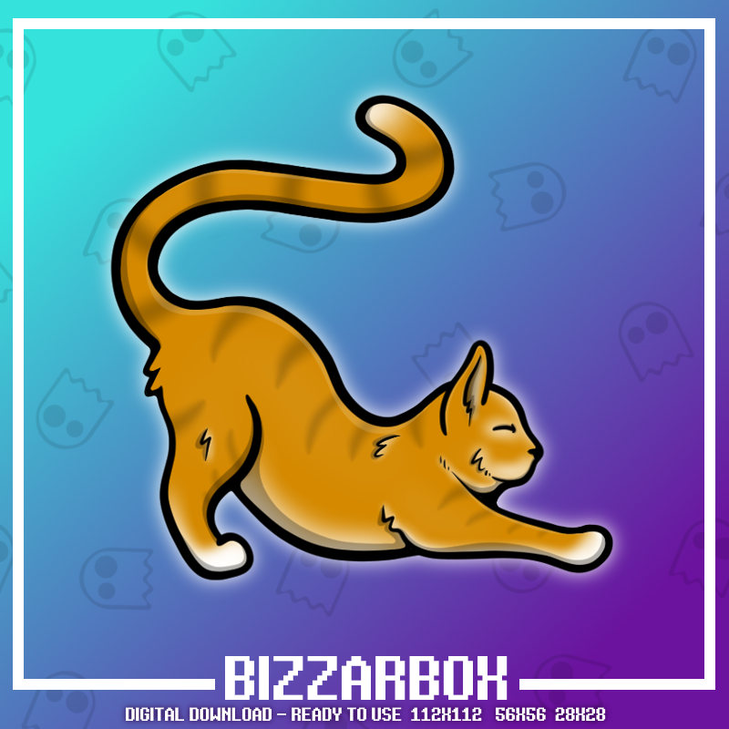 Streamer Channel Point Emote: Stretch Cat Orange