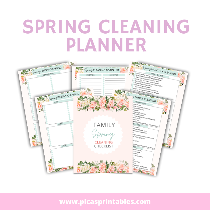 Family Spring Cleaning Checklists and Planner