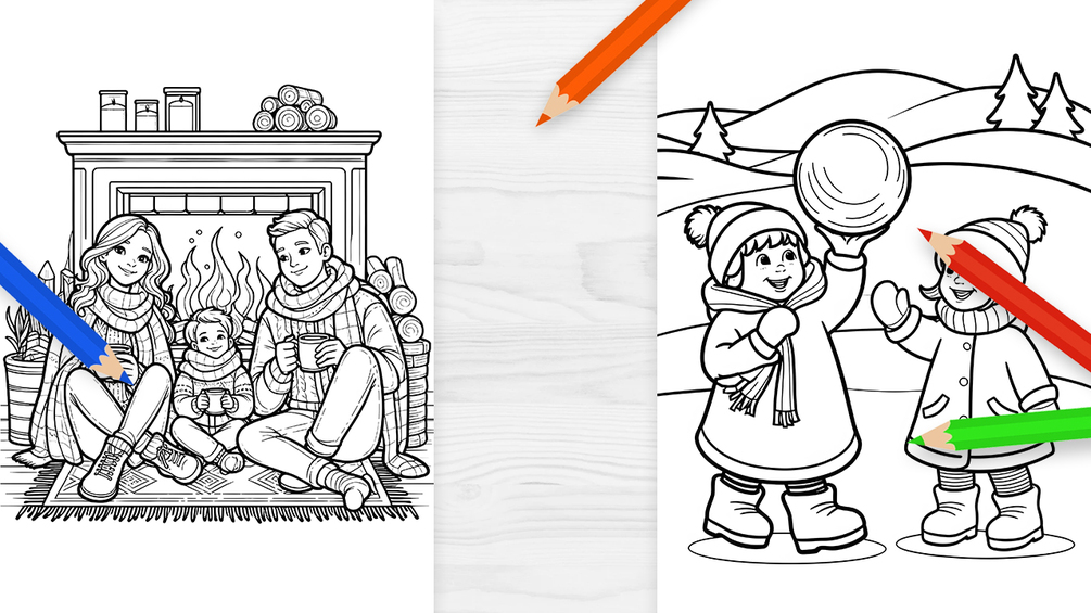 Coloring Pages: Magical Winter Wonderland | 30 Enchanting Winter Scenes ...