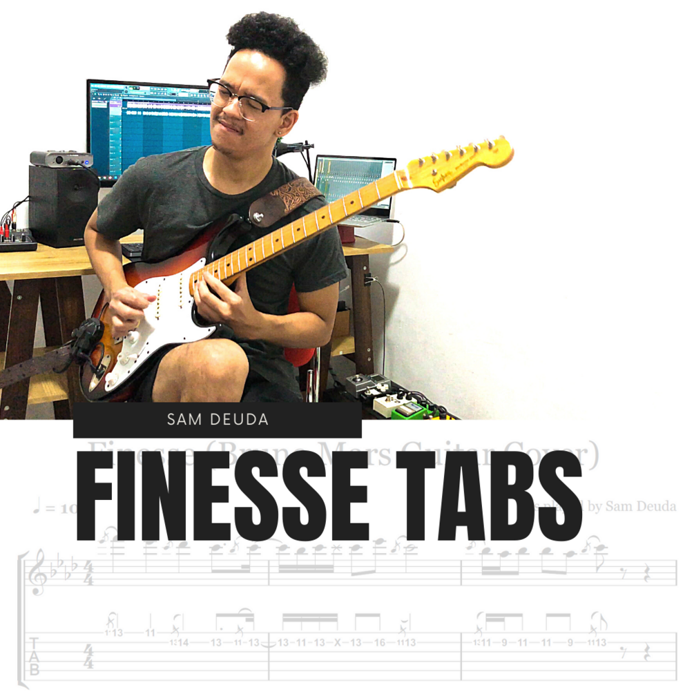 Finesse (Bruno Mars Guitar Cover) Music sheet+TABS