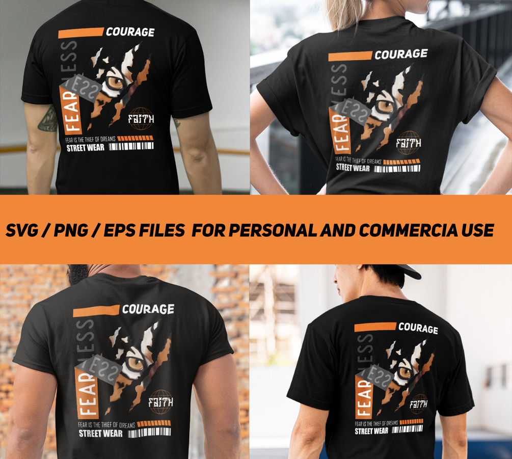 Fearless Tiger Cat Eye Claw Street Art Graffiti, Urban Style Shirt SVG