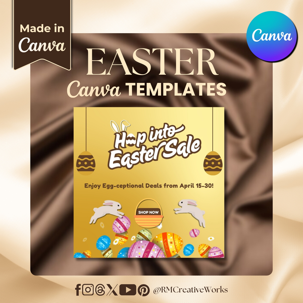 Hop Into Easter Sale – Editable Canva Template