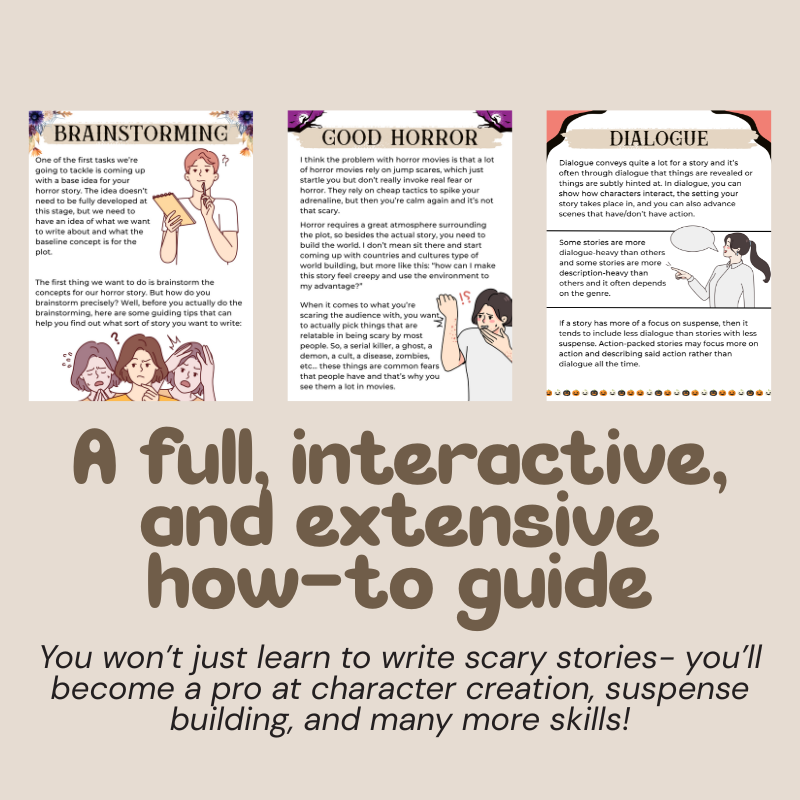 The Ultimate Horror Story Guide + Workbook | 80+ Pages to Learn How to ...
