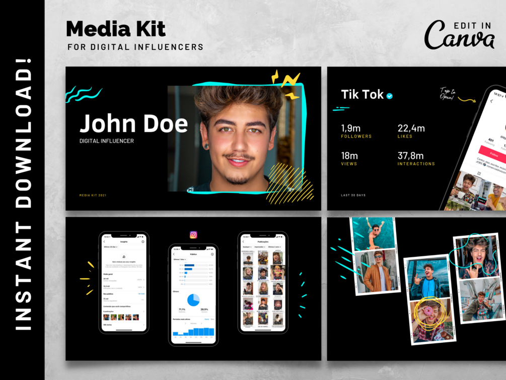 Media Kit for Men | Digital Influencer