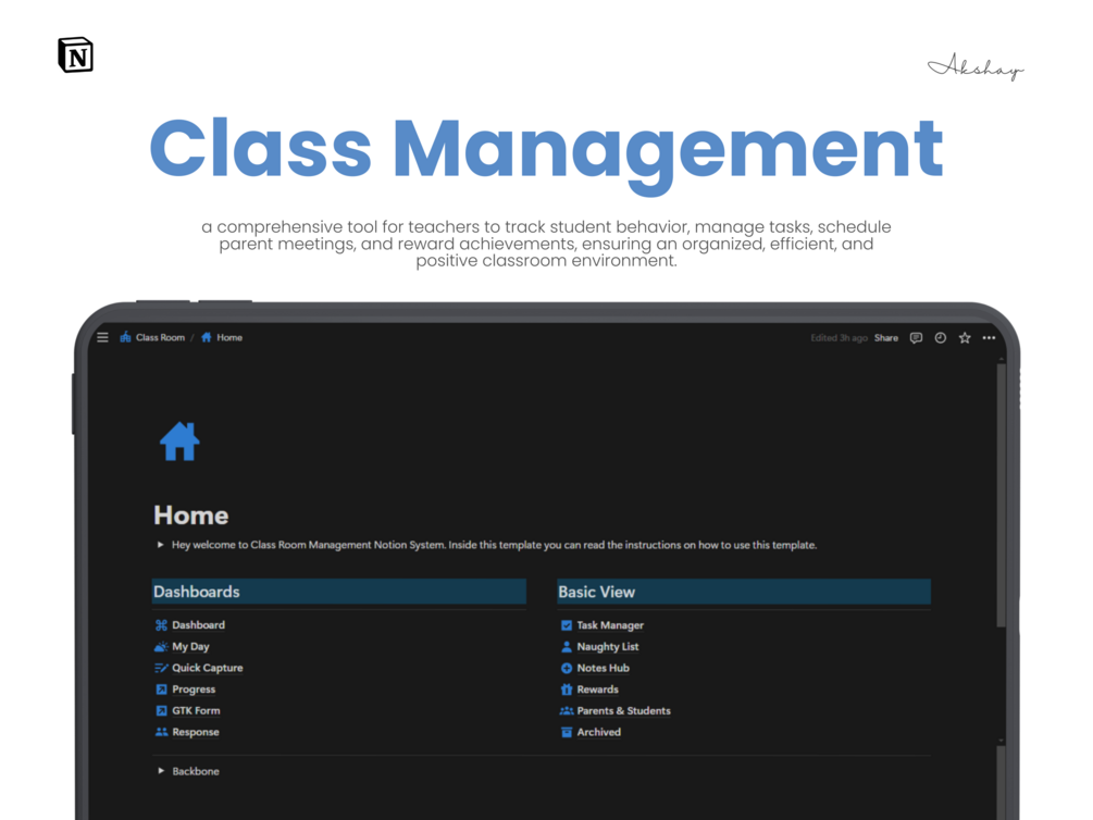 Class Room Management Notion