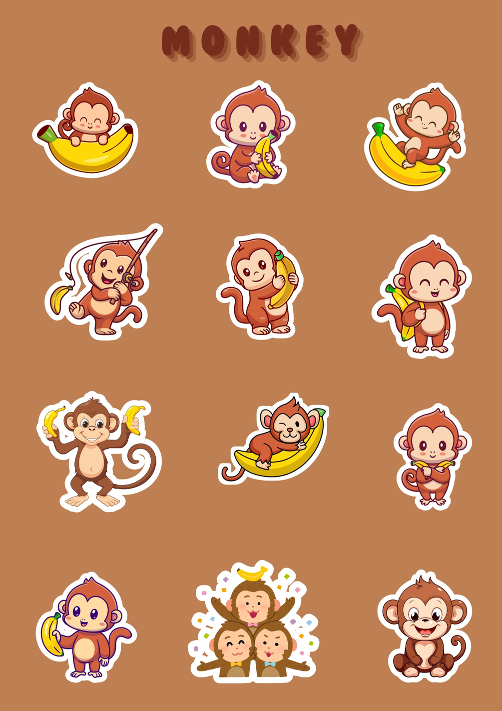 sticker monkey_ملصقات قرود
