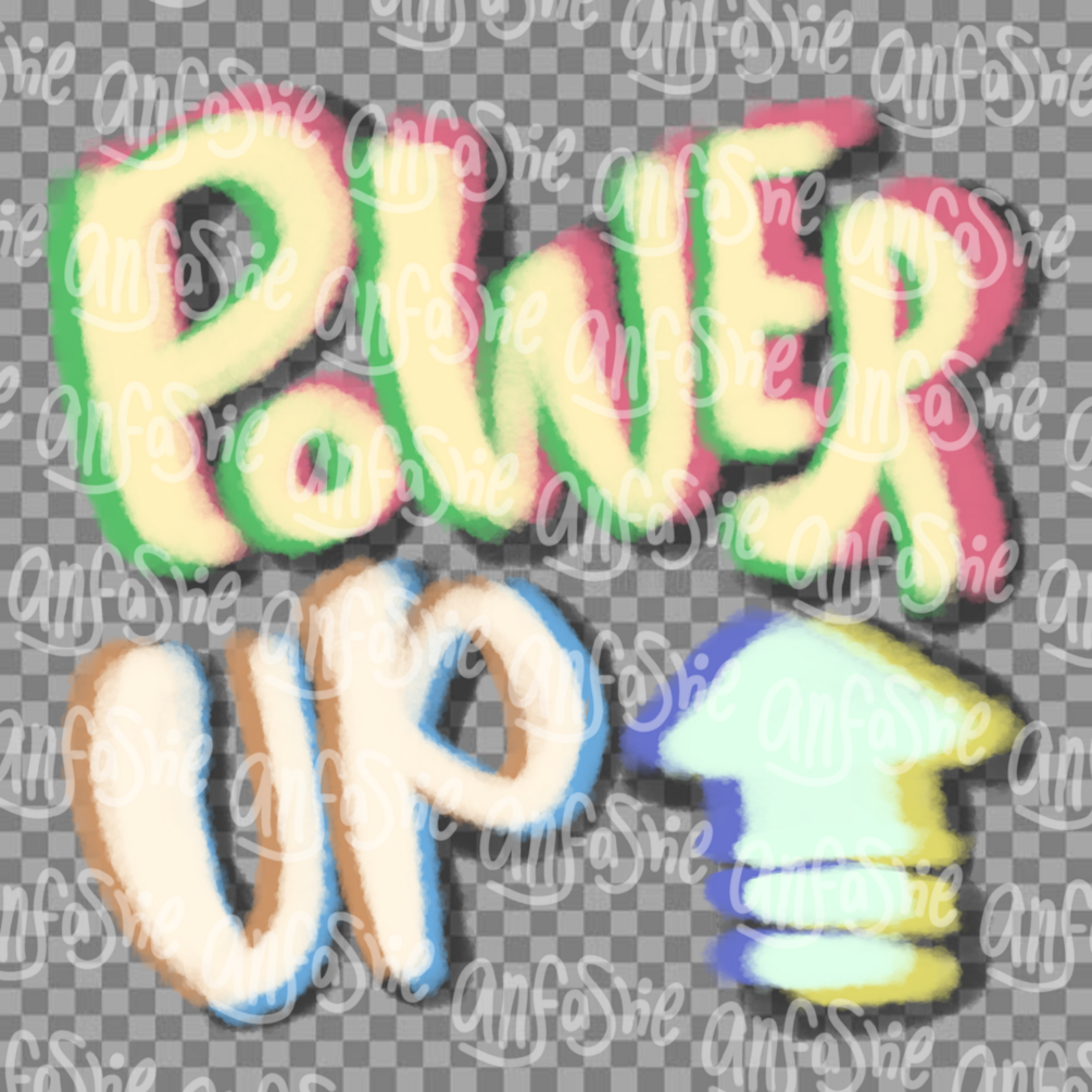 [Free Download] Power Up PNG - Digital Download, Sticker Design ...