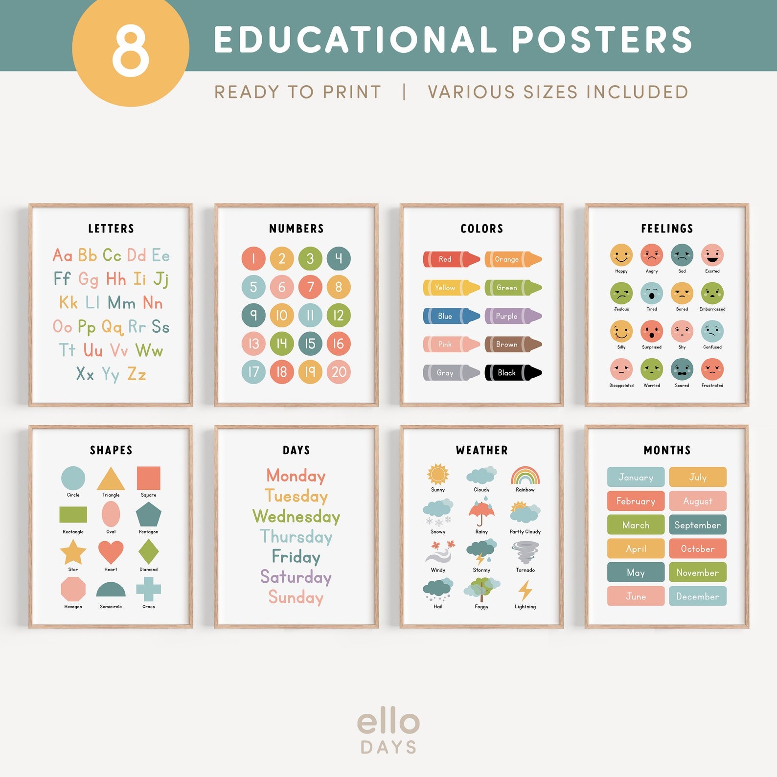 Set of Educational posters