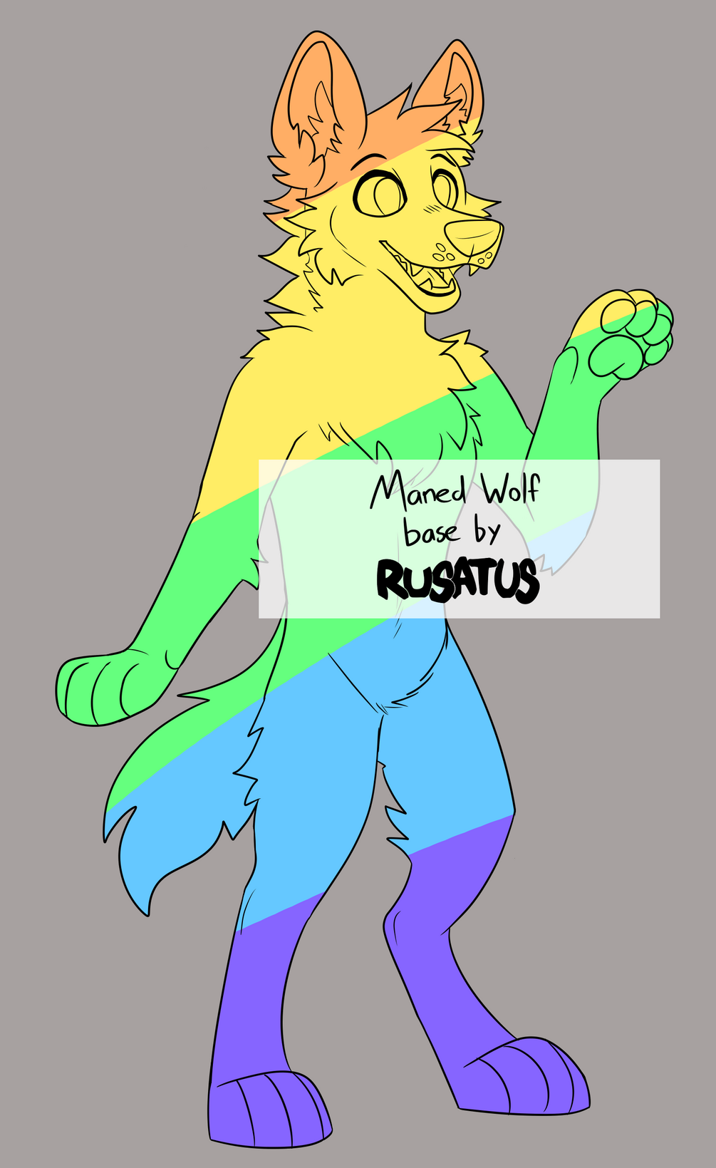 Anthro Maned Wolf Base