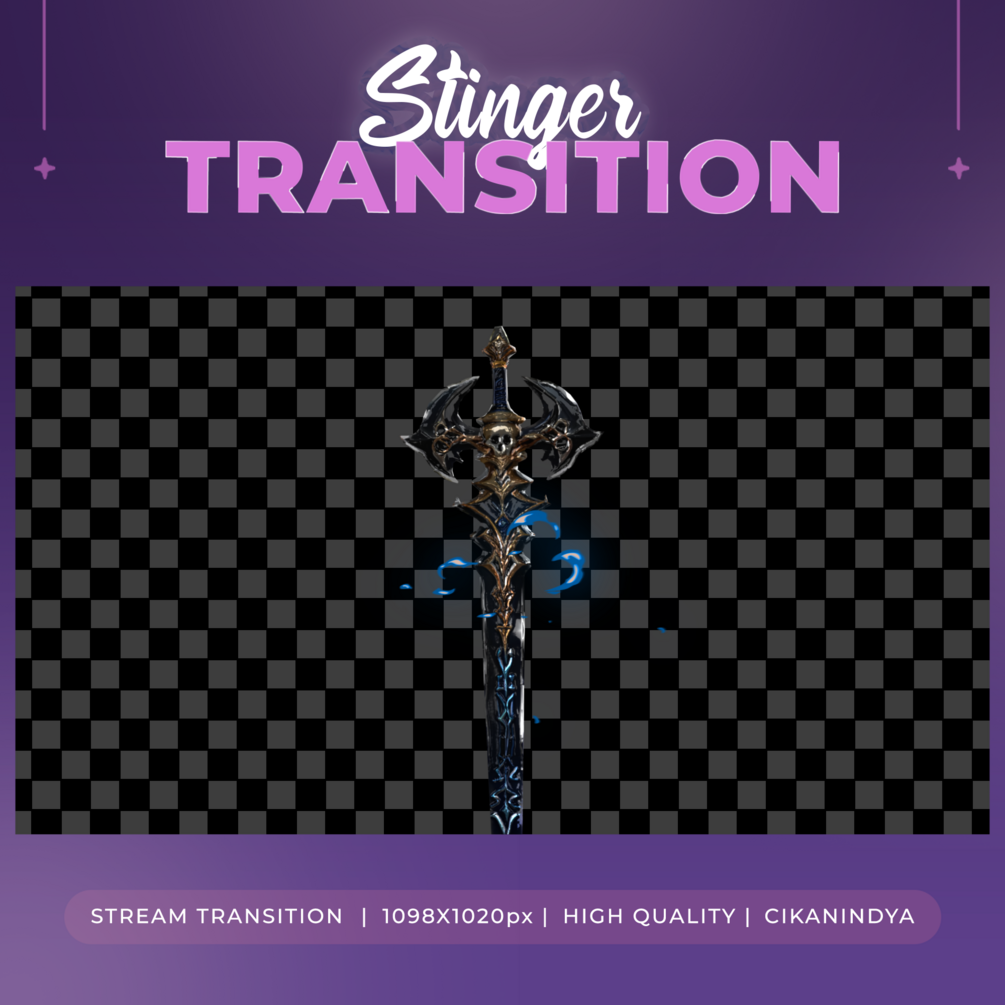 Animated Stinger Transition Dark Magic Sword | Epic Fantasy Overlay for ...