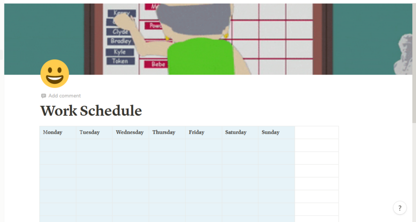 Work schedule- Notion template
