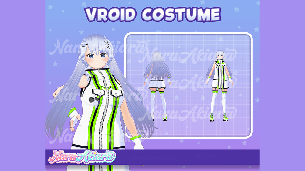 Show Your Style with 3D Vroid Clothes Lime Style Modern for Your Vtuber ...