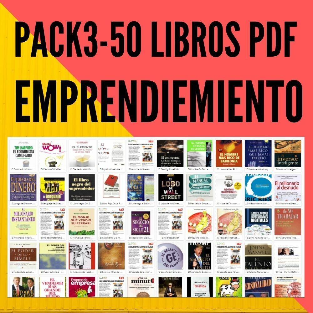 Promoción 3 - PACK 50 Libros Emprendimiento a solo $1USD