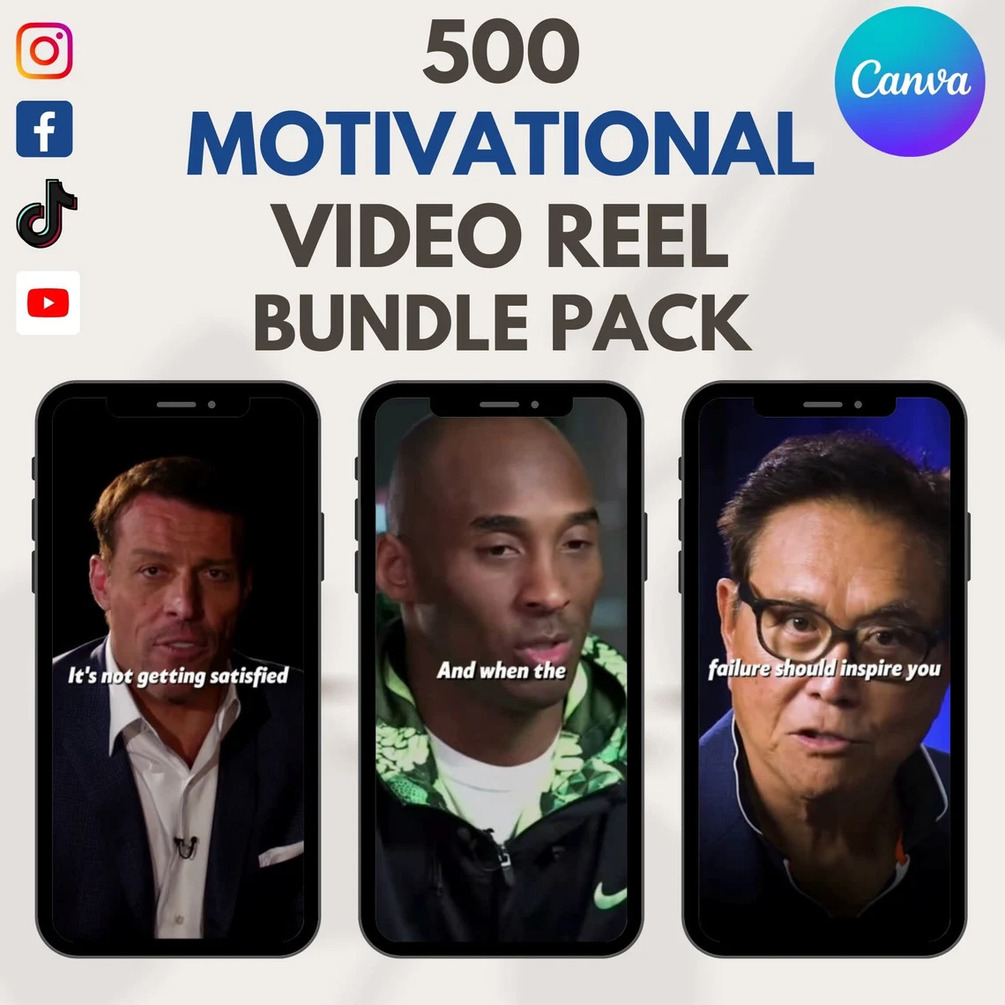 500 Ready to Use Motivational Videos| Canva Editable| Reels Bundle for ...