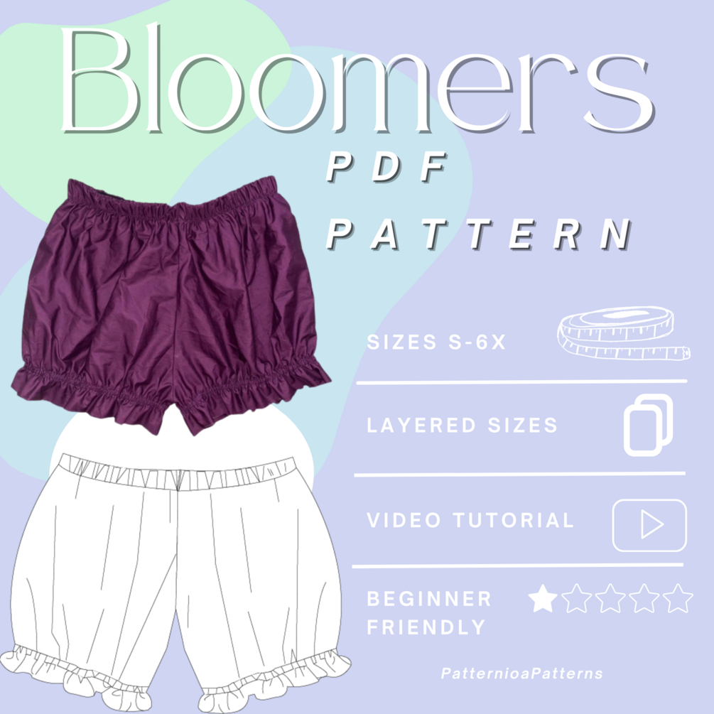 PDF Sewing Pattern: Bloomers for All Sizes (S-6X) - A3, A4, Letter ...