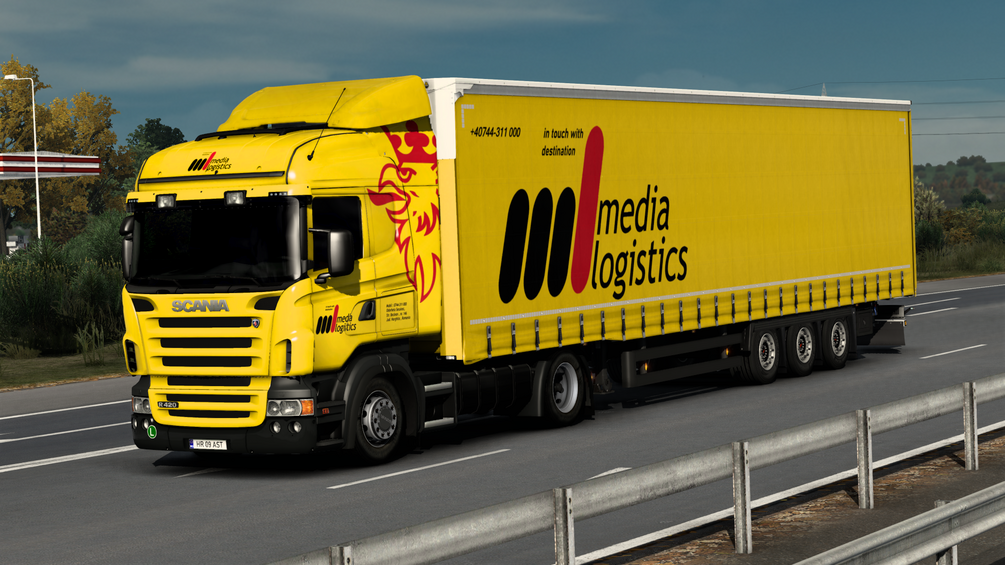 media logistics combo skin Rjl Scania (Highline cabin) & Schmitz mega ...
