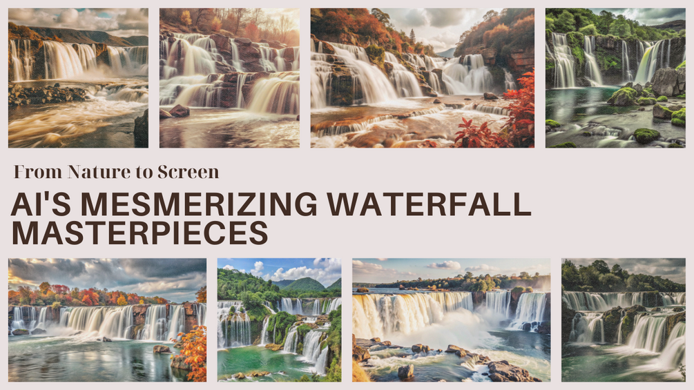 From Nature to Screen: AI's Mesmerizing Waterfall Masterpieces