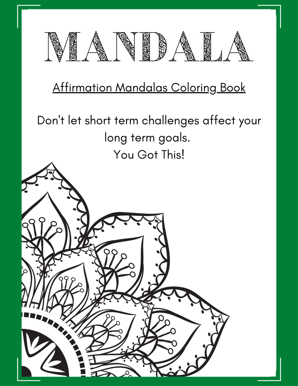 Affirmation Mandala Adult Coloring Book
