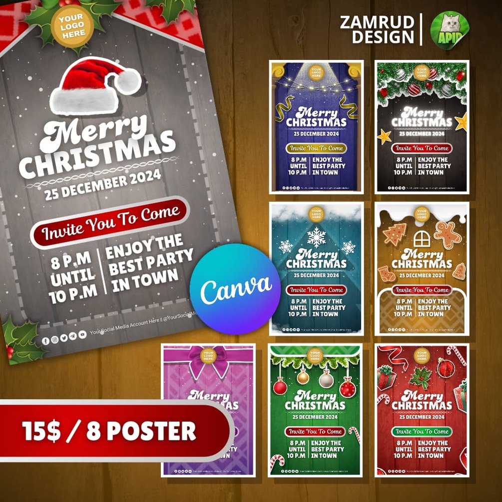 🎄8 𝗦𝘁𝘂𝗻𝗻𝗶𝗻𝗴 𝗖𝗵𝗿𝗶𝘀𝘁𝗺𝗮𝘀 𝗣𝗼𝘀𝘁𝗲𝗿 𝗧𝗲𝗺𝗽𝗹𝗮𝘁𝗲🎁