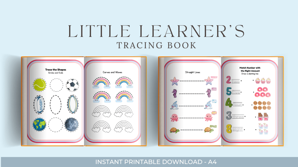 Little Learner's Tracing Book — Printable Workbook for Lines, Letters ...